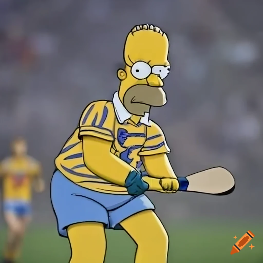 Homer simpson playing gaa for roscommon on Craiyon