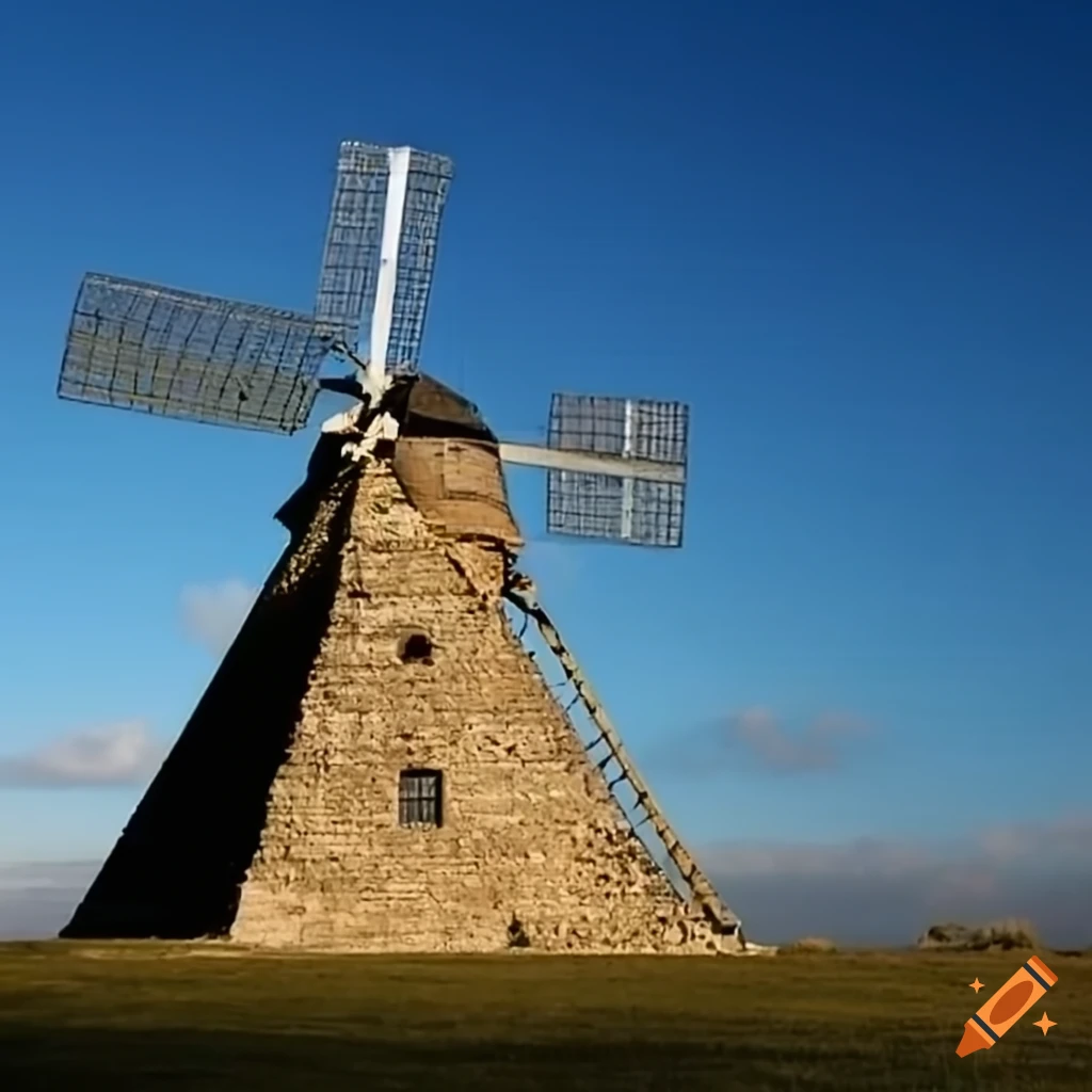 Pyramid with a windmill on top on Craiyon