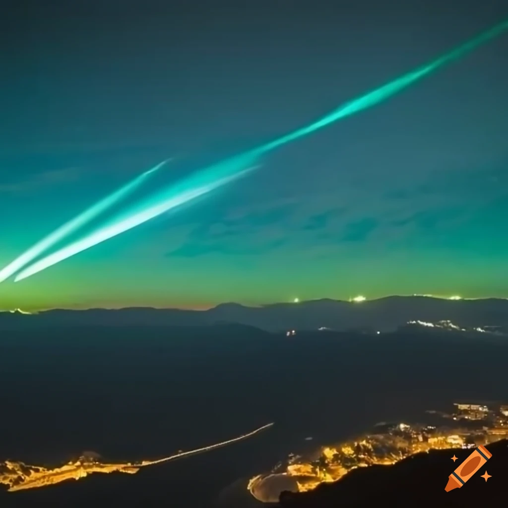 Image of a comet crashing into a city on Craiyon