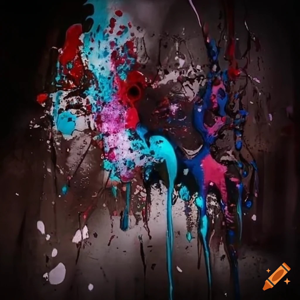 Twitter banner of rainbow lights and paint splatter on Craiyon