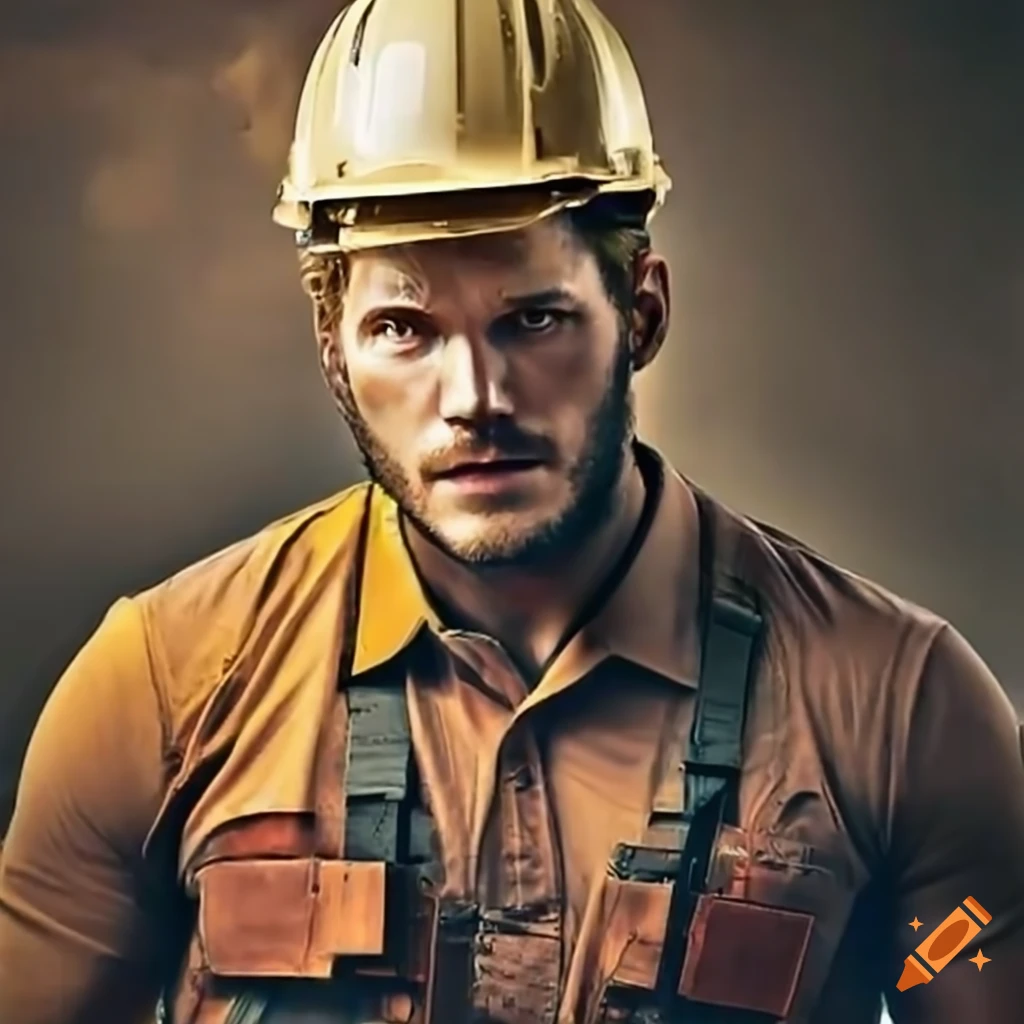 Chris pratt dressed as a construction worker on Craiyon