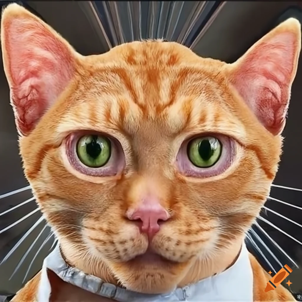 Realistic transformation of chris pratt into an orange cat on Craiyon