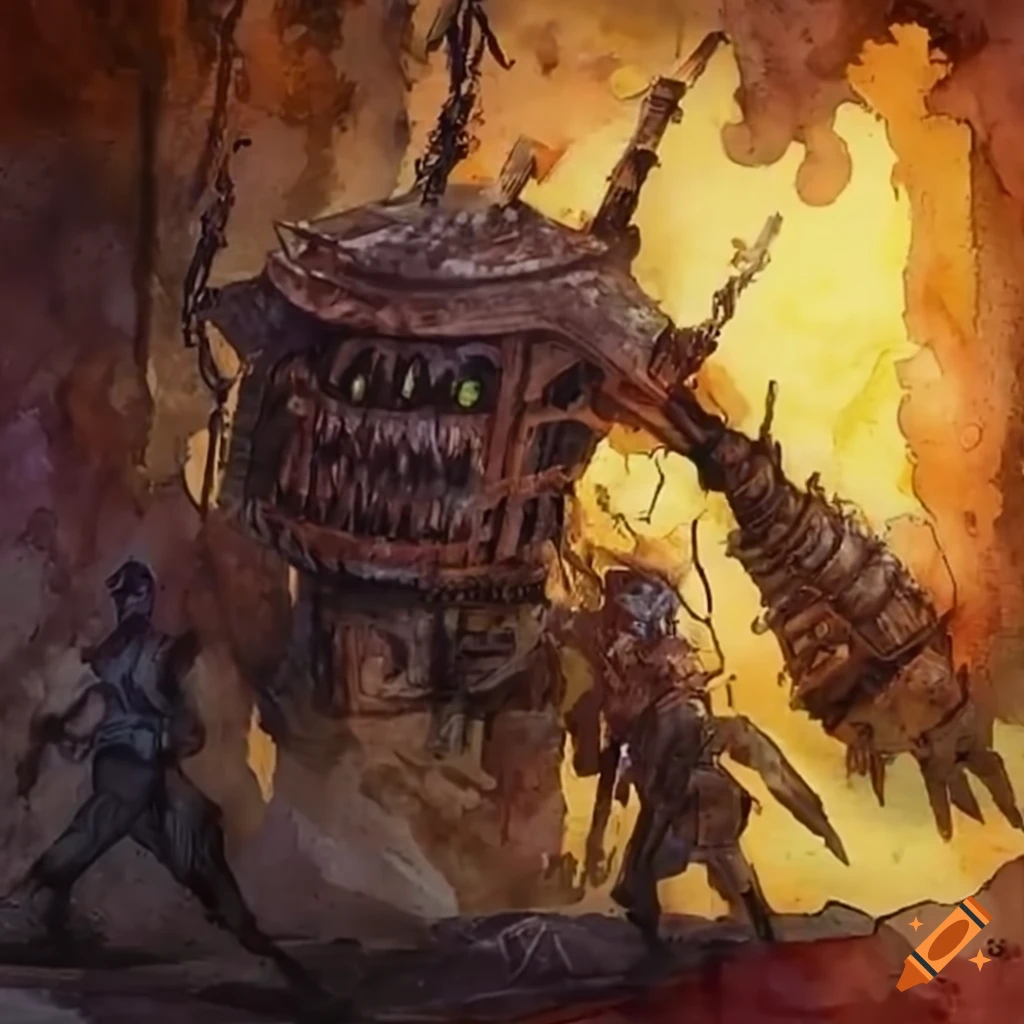 Image of a mining automaton in an open quarry on Craiyon