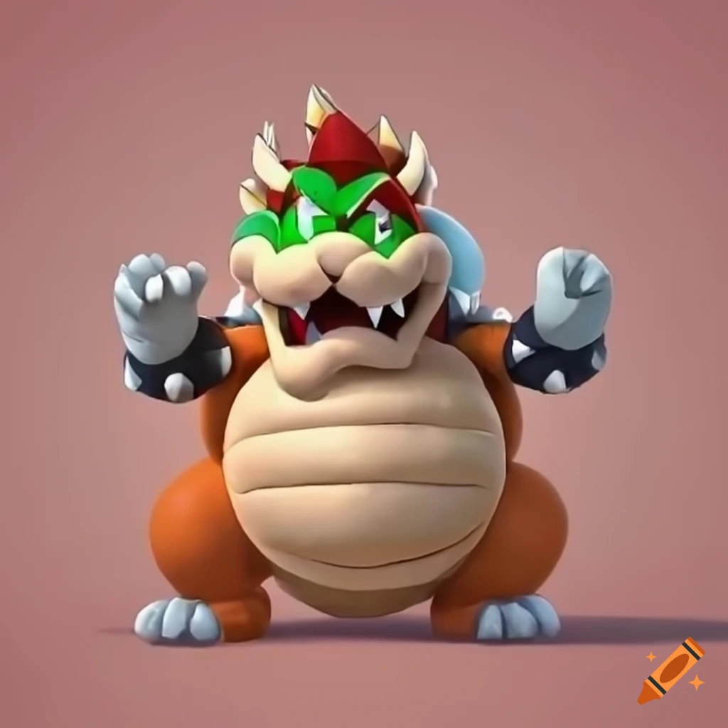 Bowser fan art with a big stomach on Craiyon