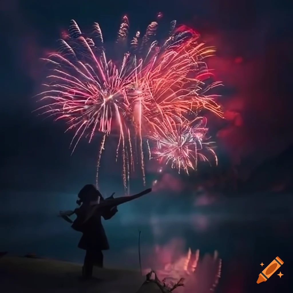 Team carnival fireworks display on Craiyon