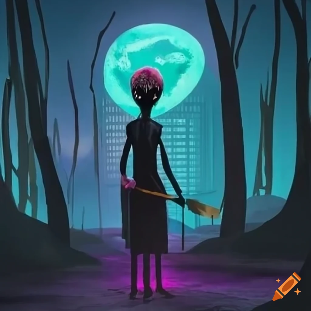 Alien-themed painting on a building