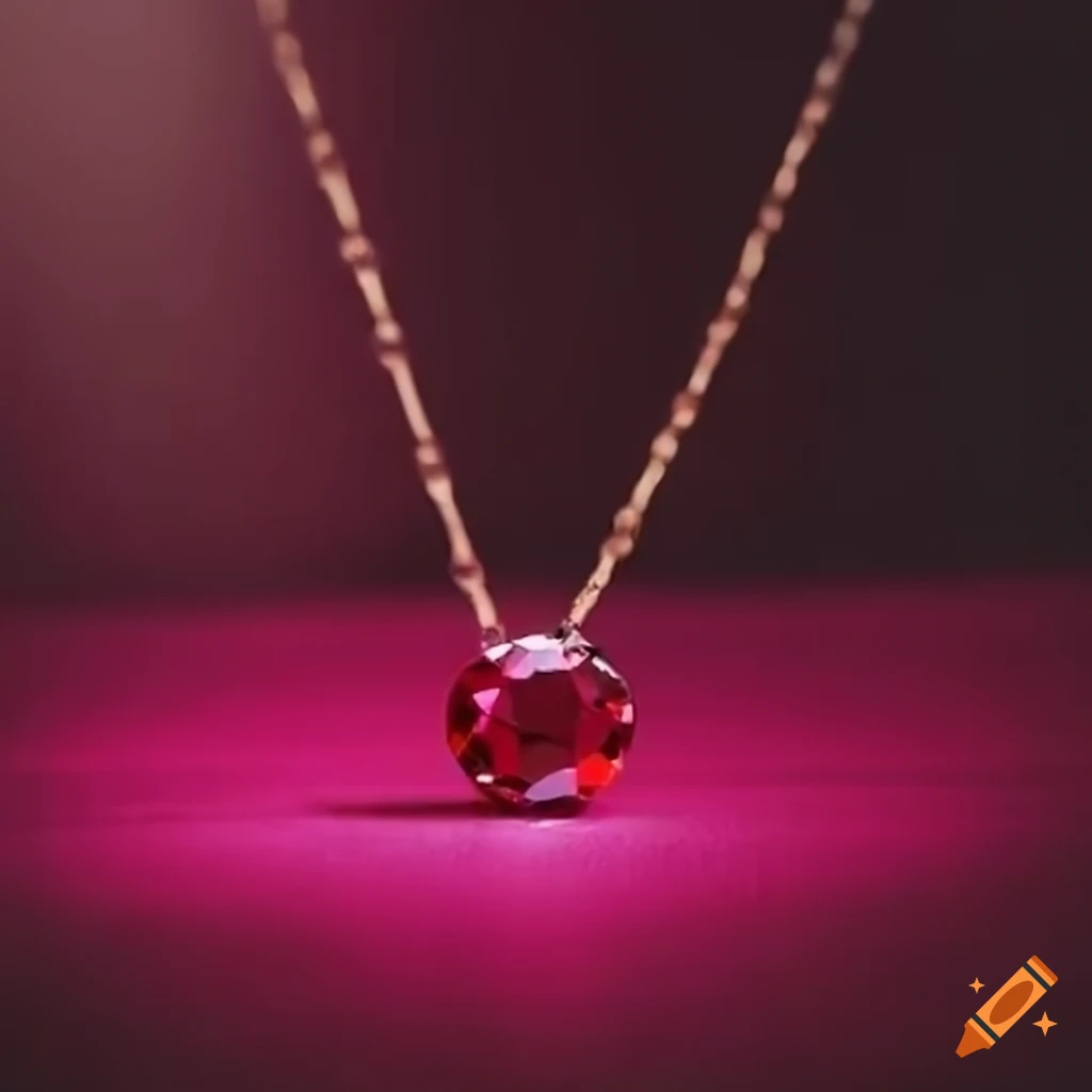 70s film effect on a ruby necklace