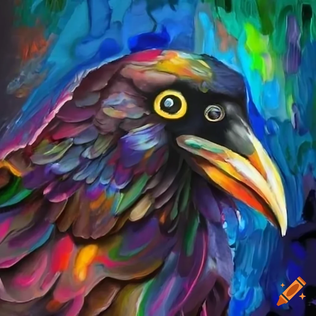 Drawing of a unique raven on Craiyon