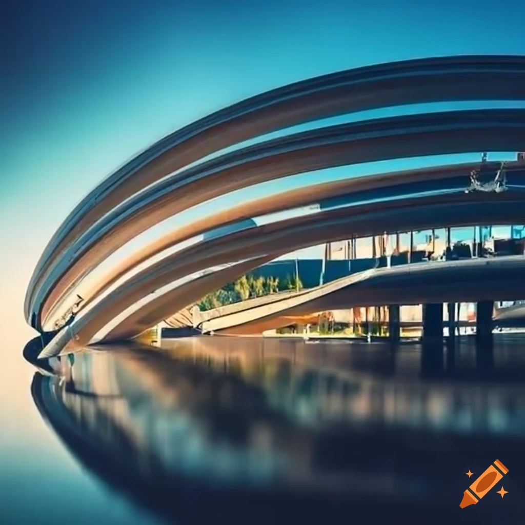 Water sports complex with circular design on Craiyon