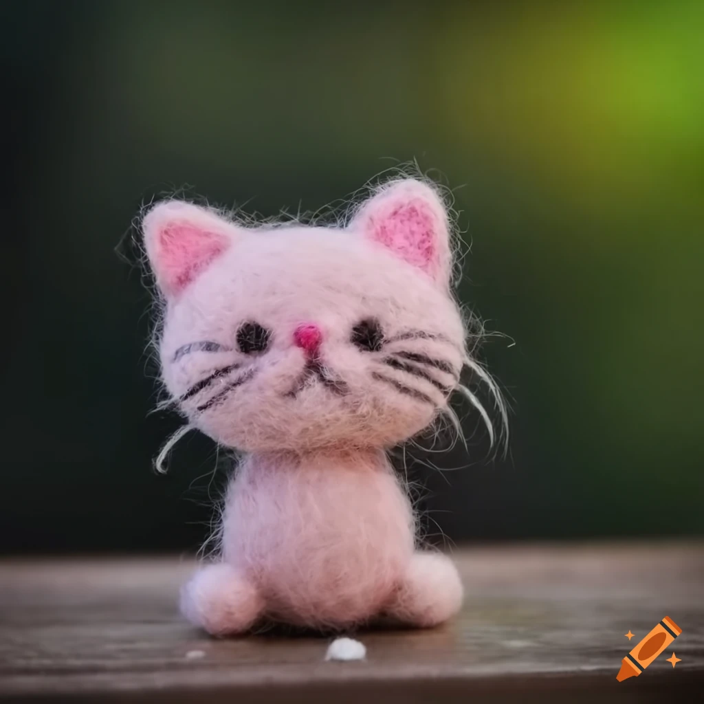 Felted wool kitten on Craiyon