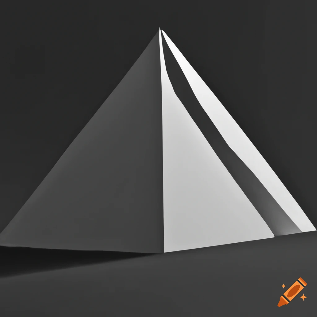 Simple black and white pyramid design on Craiyon