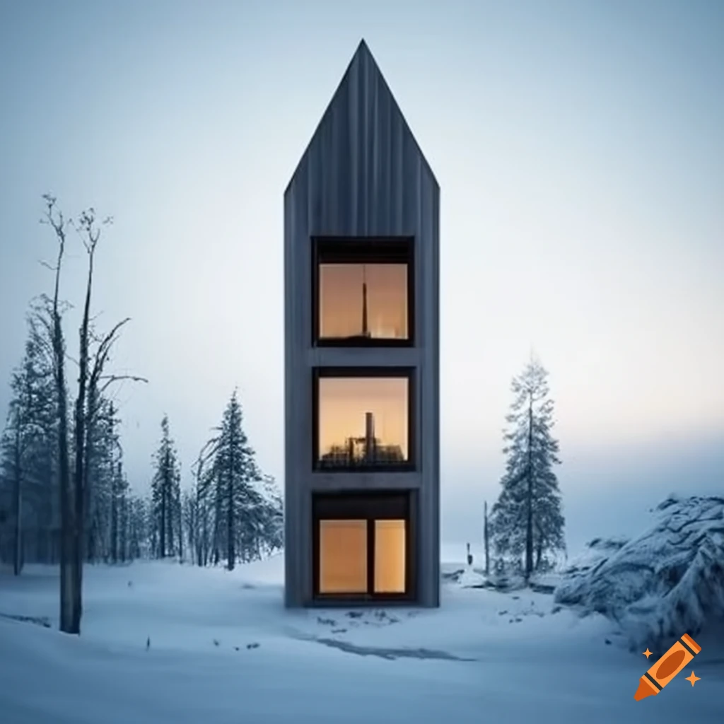 Sophisticated nordic minimalism tower cabin on Craiyon