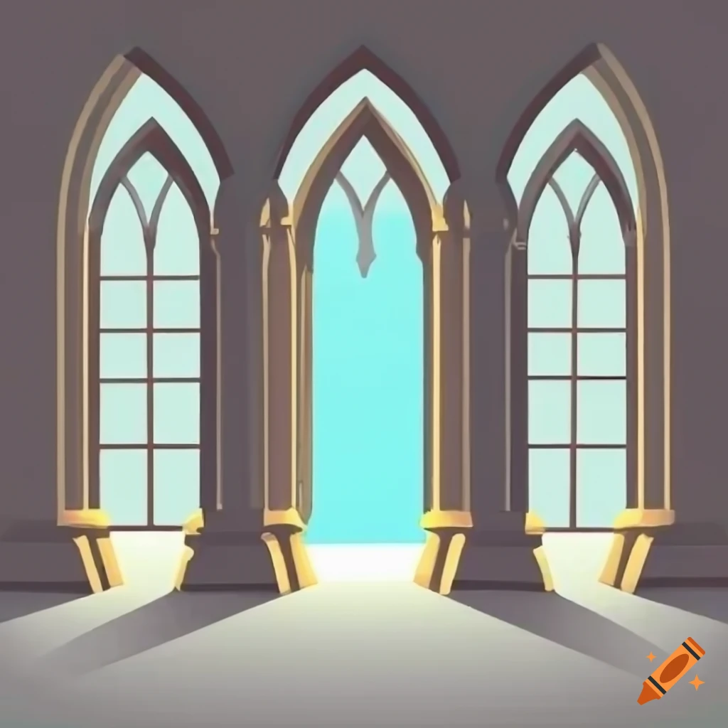 Cartoon church with pillars and windows on Craiyon