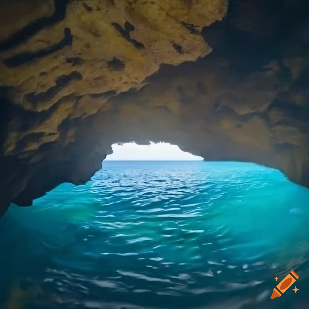 Image of a sea cave with the sound of the tide on Craiyon