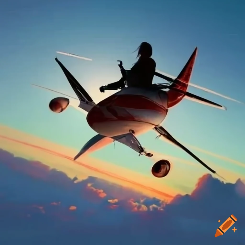 Small airplane flying towards a tropical destination on Craiyon