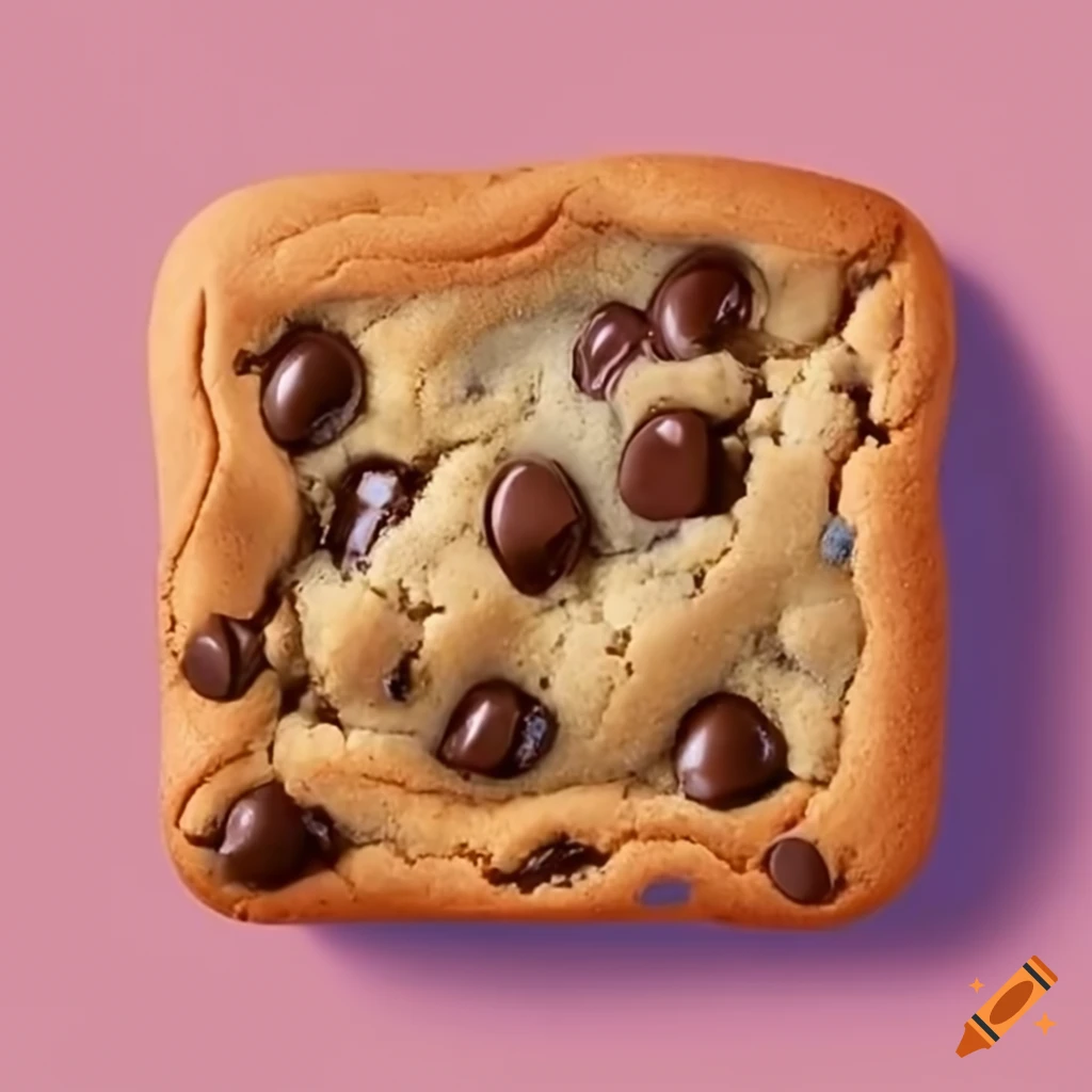 Square chocolate chip cookie on Craiyon