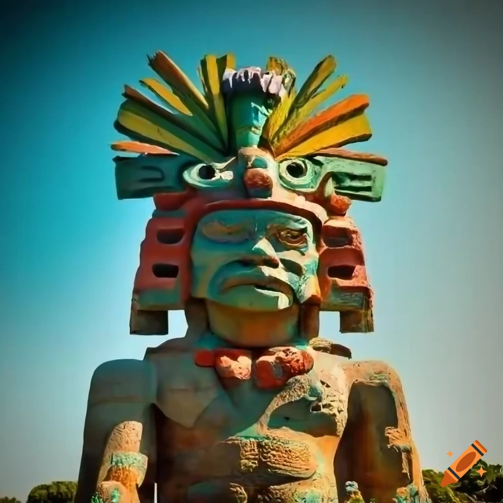 Giant aztec statue in the jungle on Craiyon