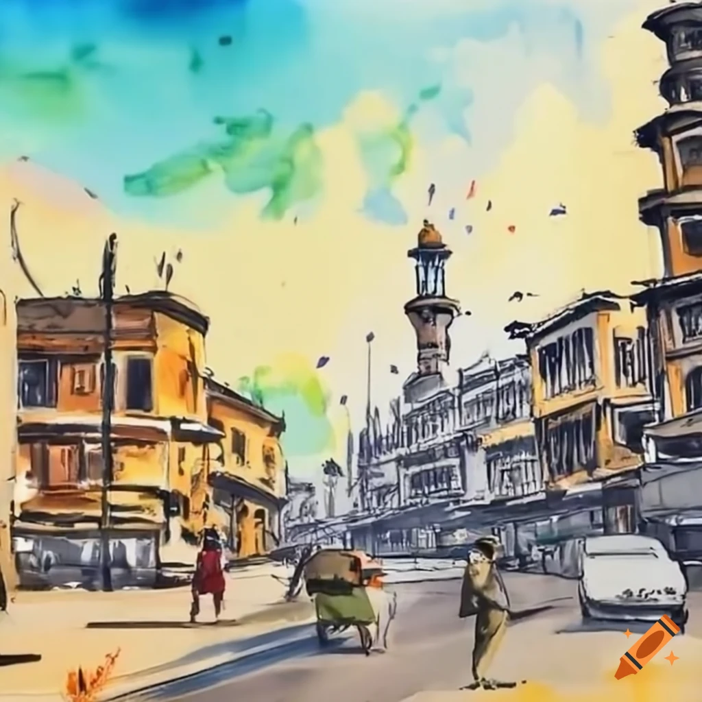 Breathtaking cityscape view of peshawar on Craiyon