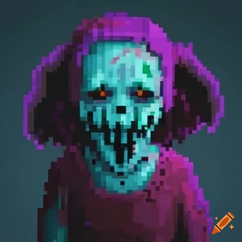 Pixelated horror-inspired artwork on Craiyon