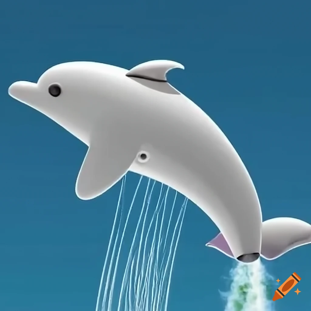 Satirical image of a dolphin riding an electric bike on Craiyon