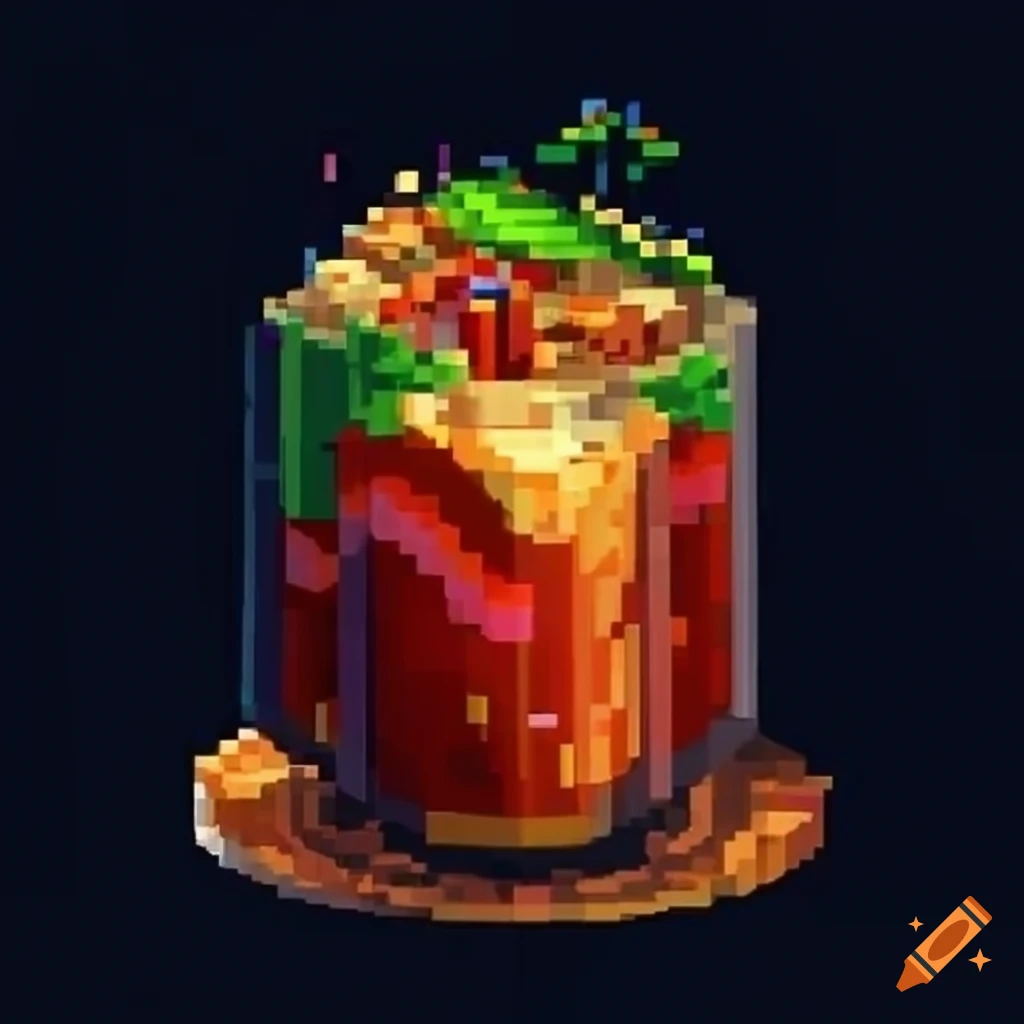 Pixelated artwork in a vibrant world on Craiyon