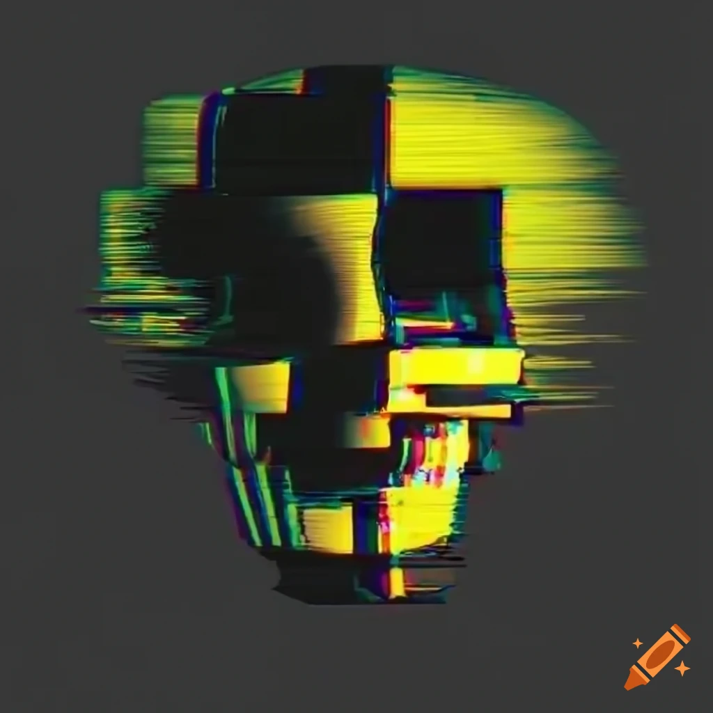 Black and yellow glitch artwork on Craiyon
