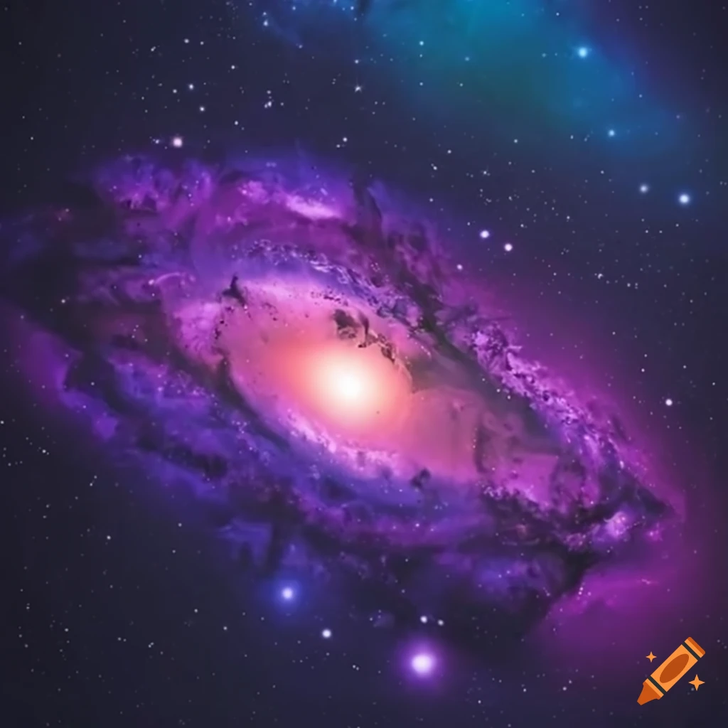 Illustration of a vibrant purple galaxy on Craiyon
