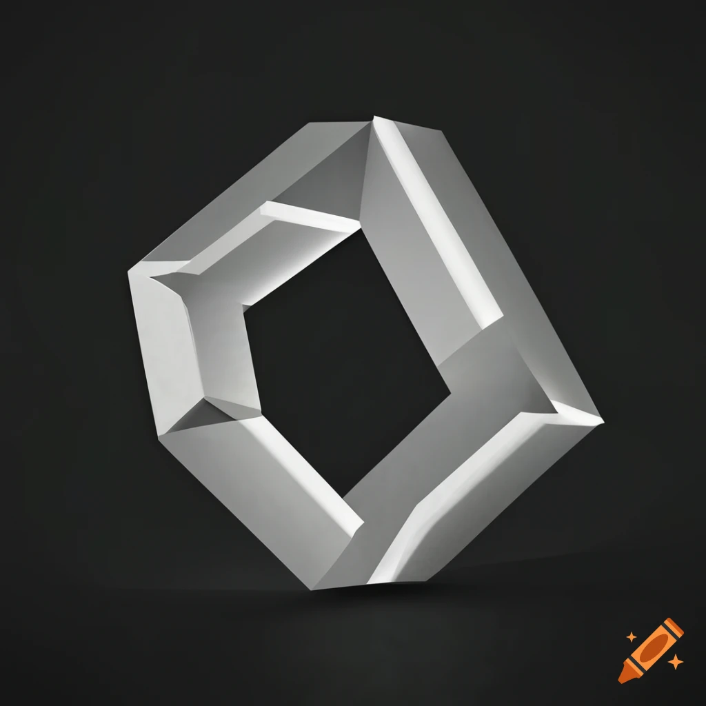 4k penrose geometric surreal illusion in black and white colors on Craiyon