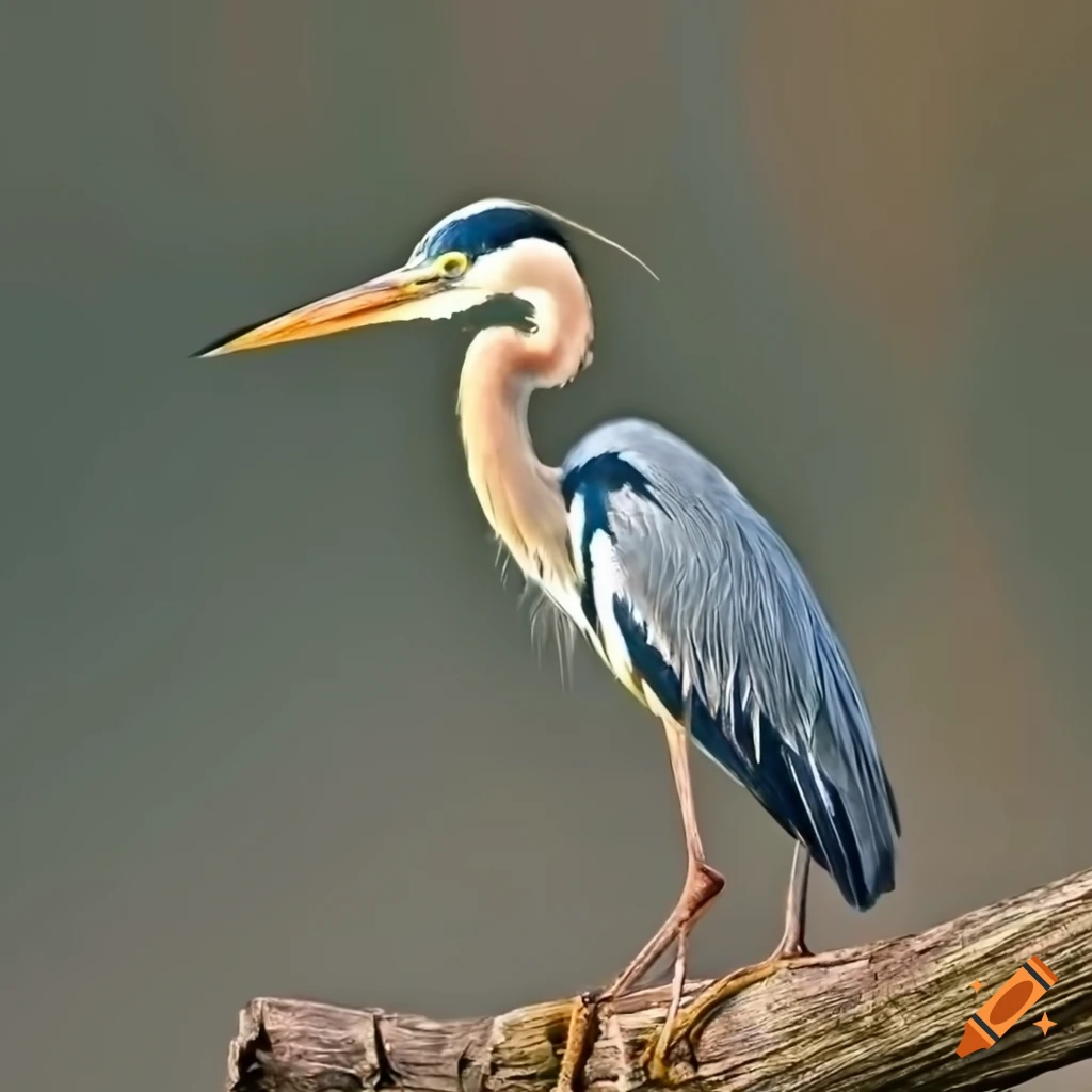 Heron bird in a wooded area on Craiyon