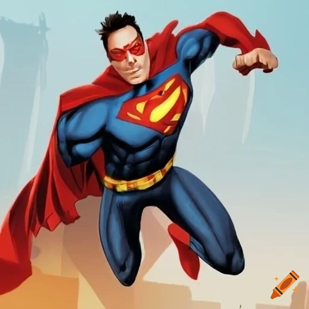 One-handed superhero in action on Craiyon