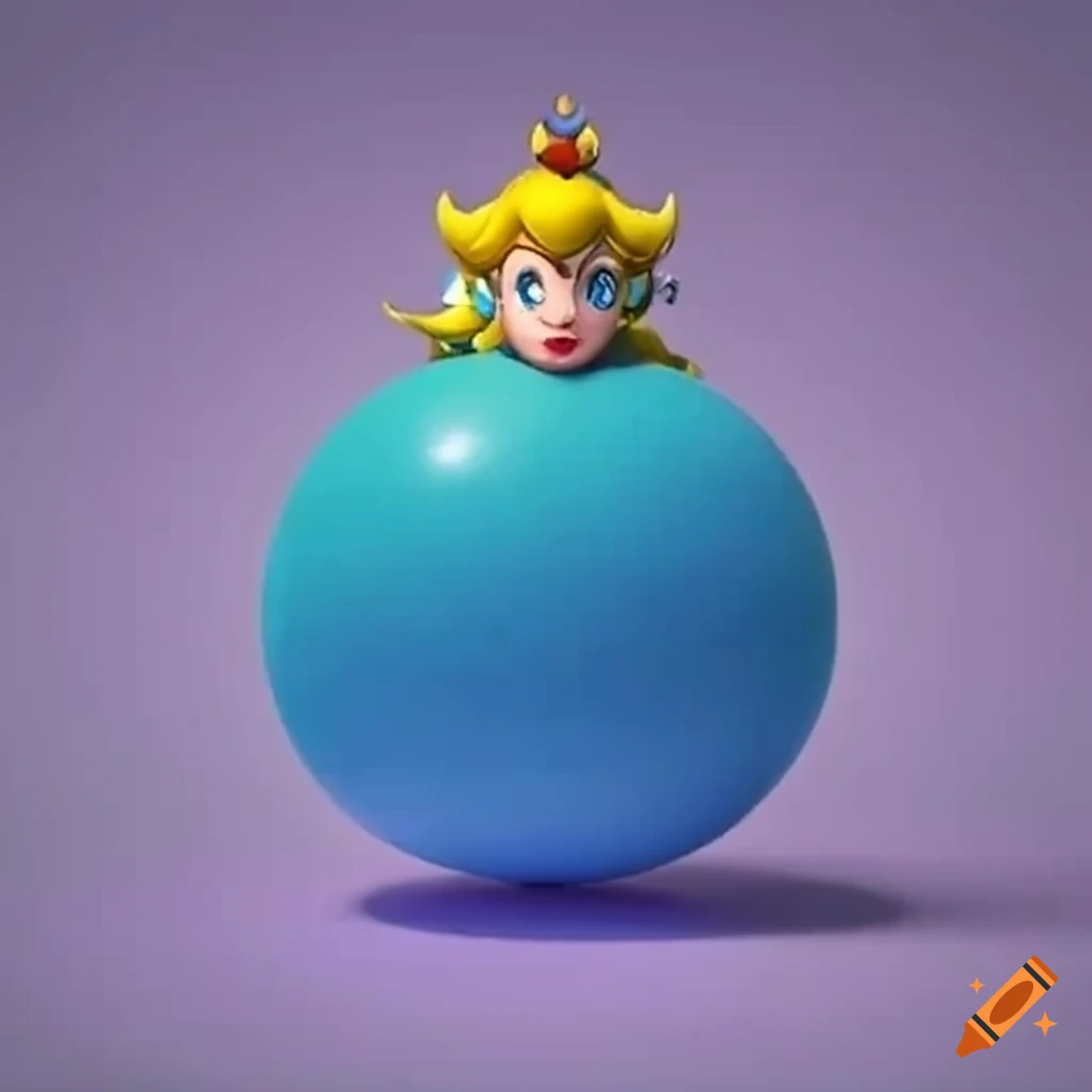 Princess peach trapped in a giant blue ball on Craiyon