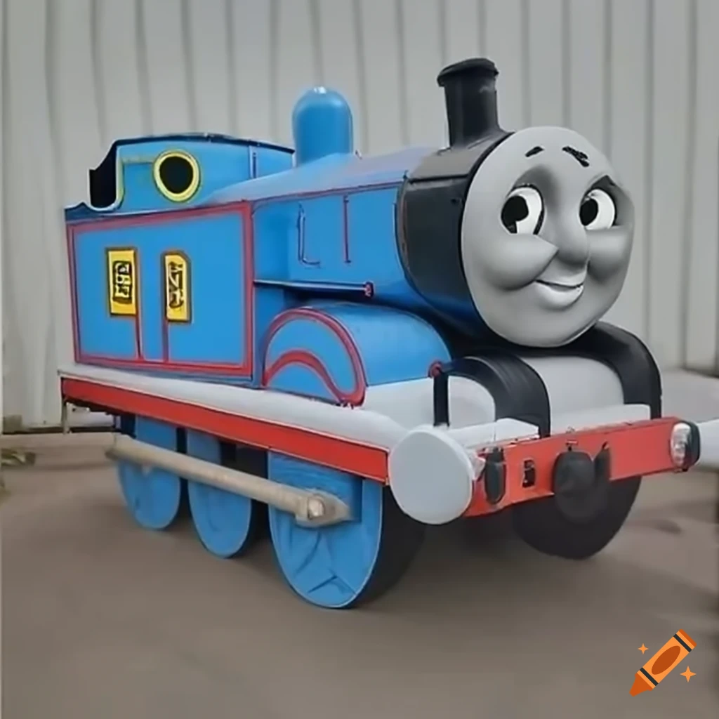 Life-sized replica of thomas the tank engine on Craiyon