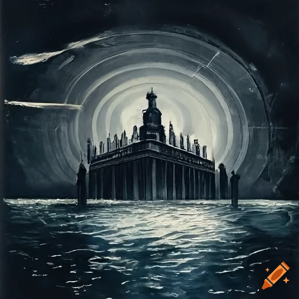 Black & white movie poster painting of doctor who: the voord on Craiyon