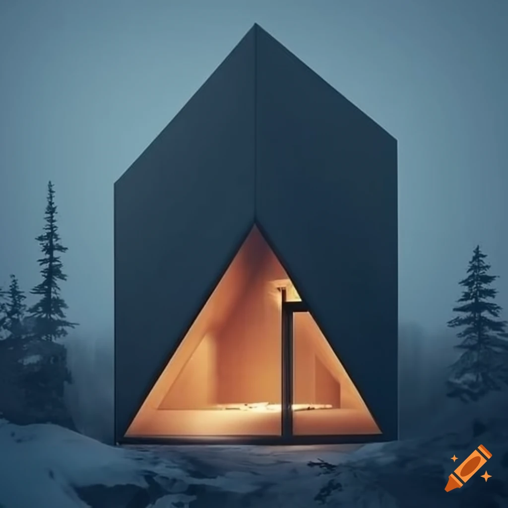 Minimalistic tower cabin in nordic design on Craiyon