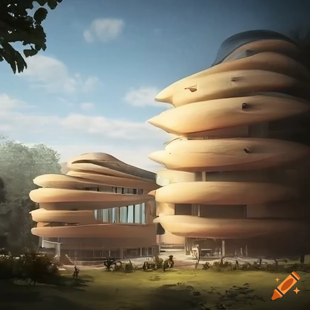 Design concept for a nature-integrated hospital on Craiyon