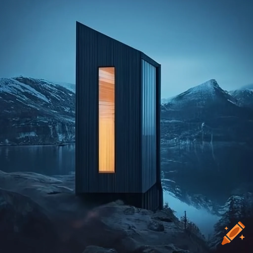 Norwegian minimalist tower cabin architecture on Craiyon