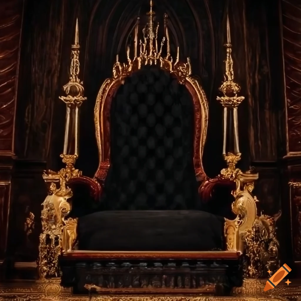 Image of a black throne room on Craiyon