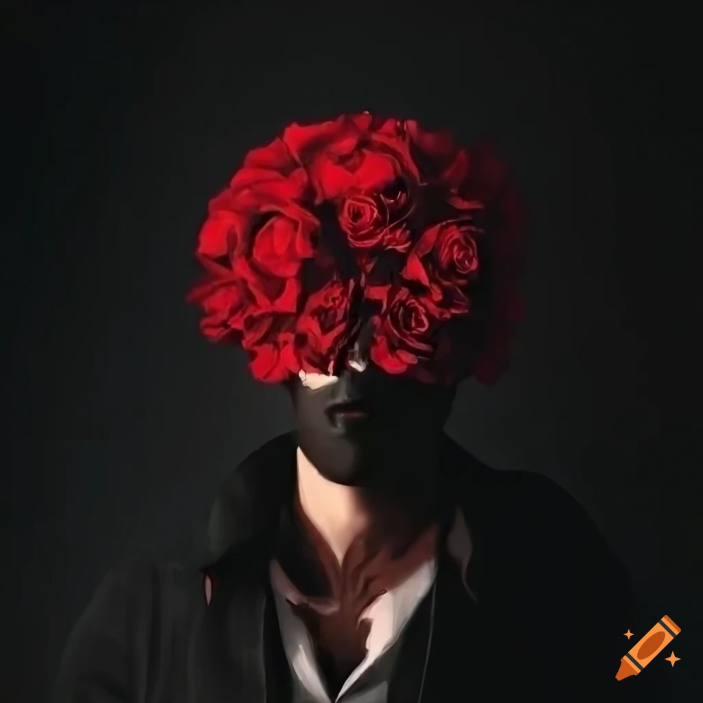 Red rose mask on a mysterious hero on Craiyon