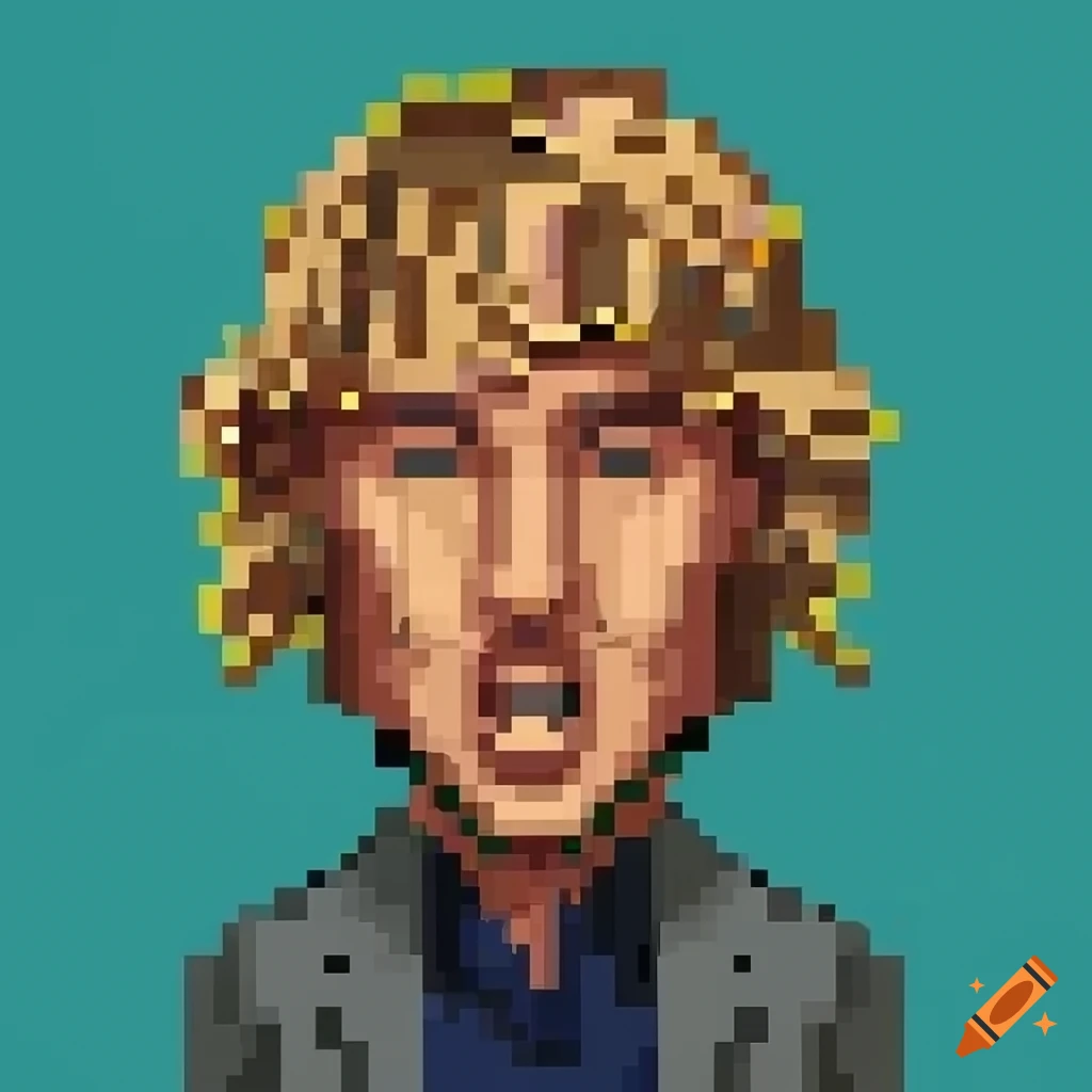 Pixel art of paul walker in 2d digital artwork on Craiyon