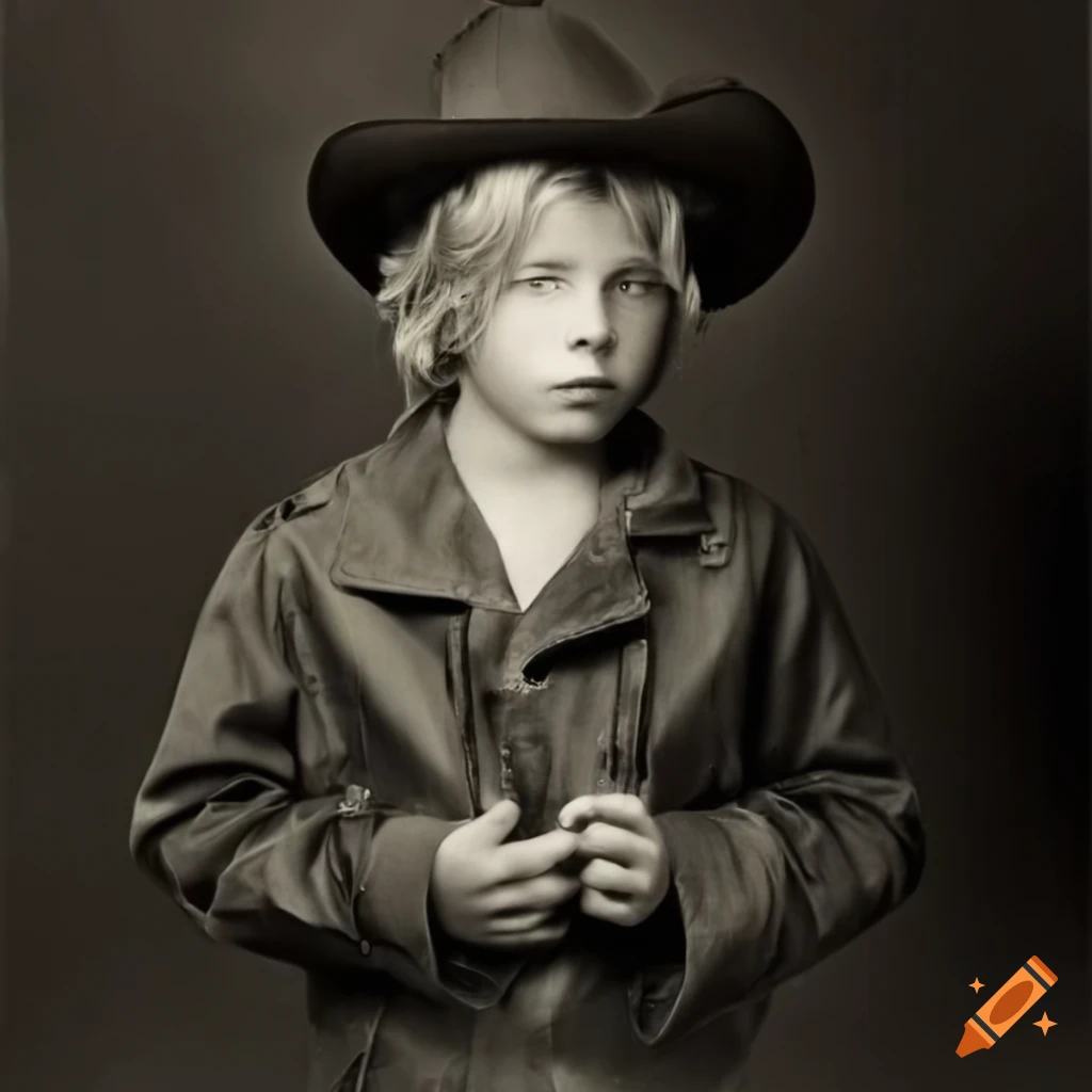 Portrait of a stylish cowboy teenager from the 1920s on Craiyon