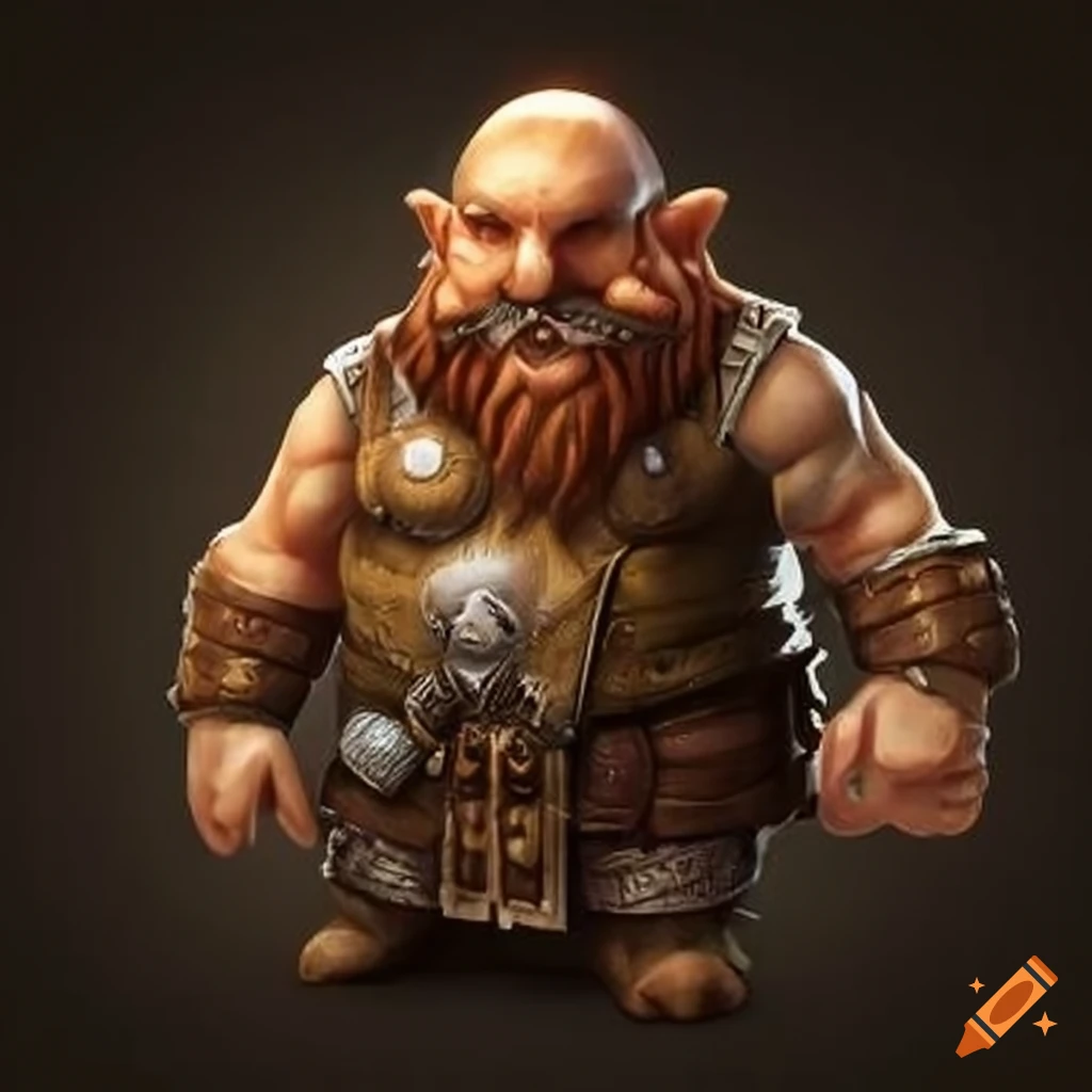 Dwarf wearing welding goggles in photorealistic fantasy art on Craiyon