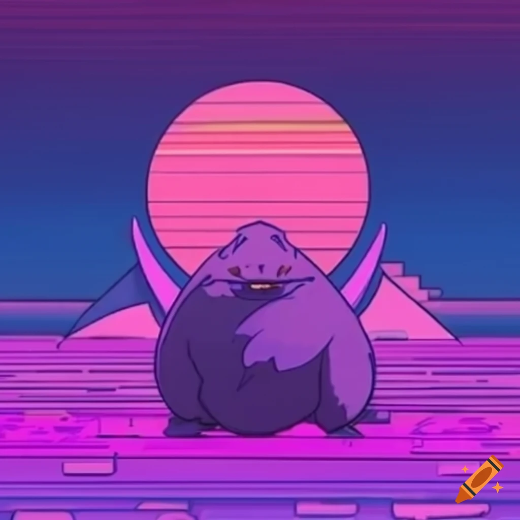 Vaporwave-inspired new pokemon design on Craiyon