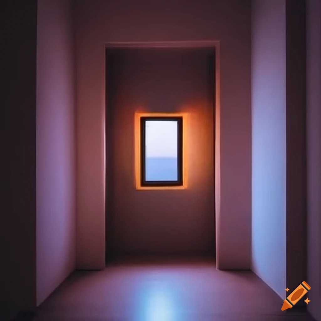 Lonely house living room with blue dark tones on Craiyon