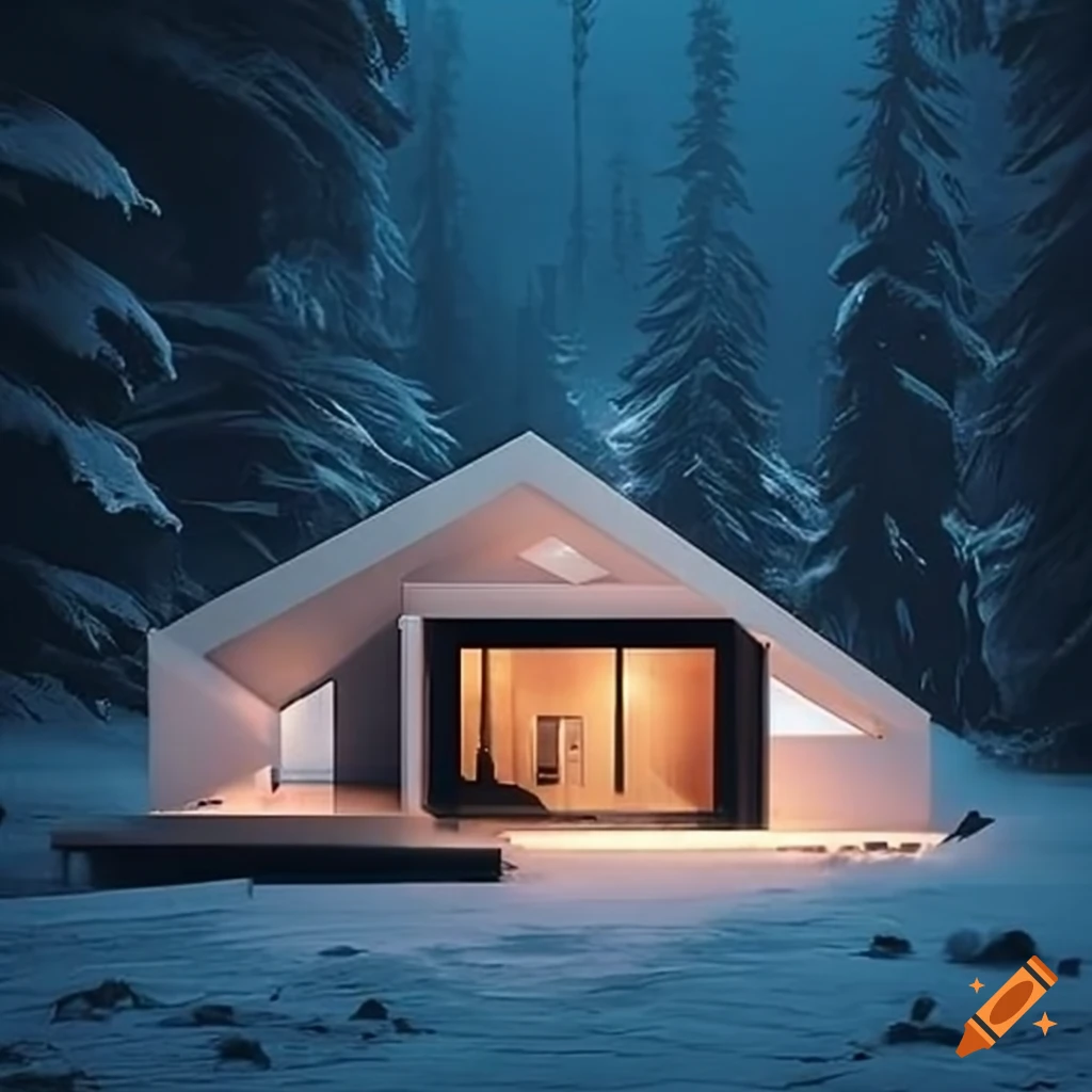 Electromechanical minimalist cabin architecture on Craiyon