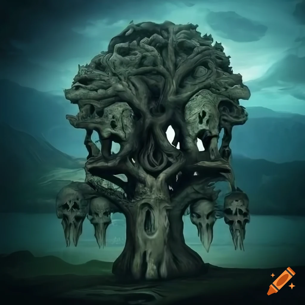 Tree spirit fantasy design in sharp 8k resolution on a white background ...