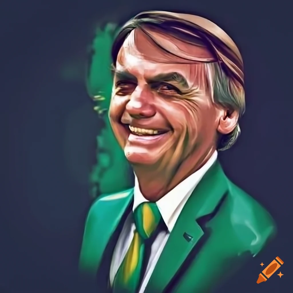 Portrait of Jair Messias Bolsonaro smiling on a white background on Craiyon