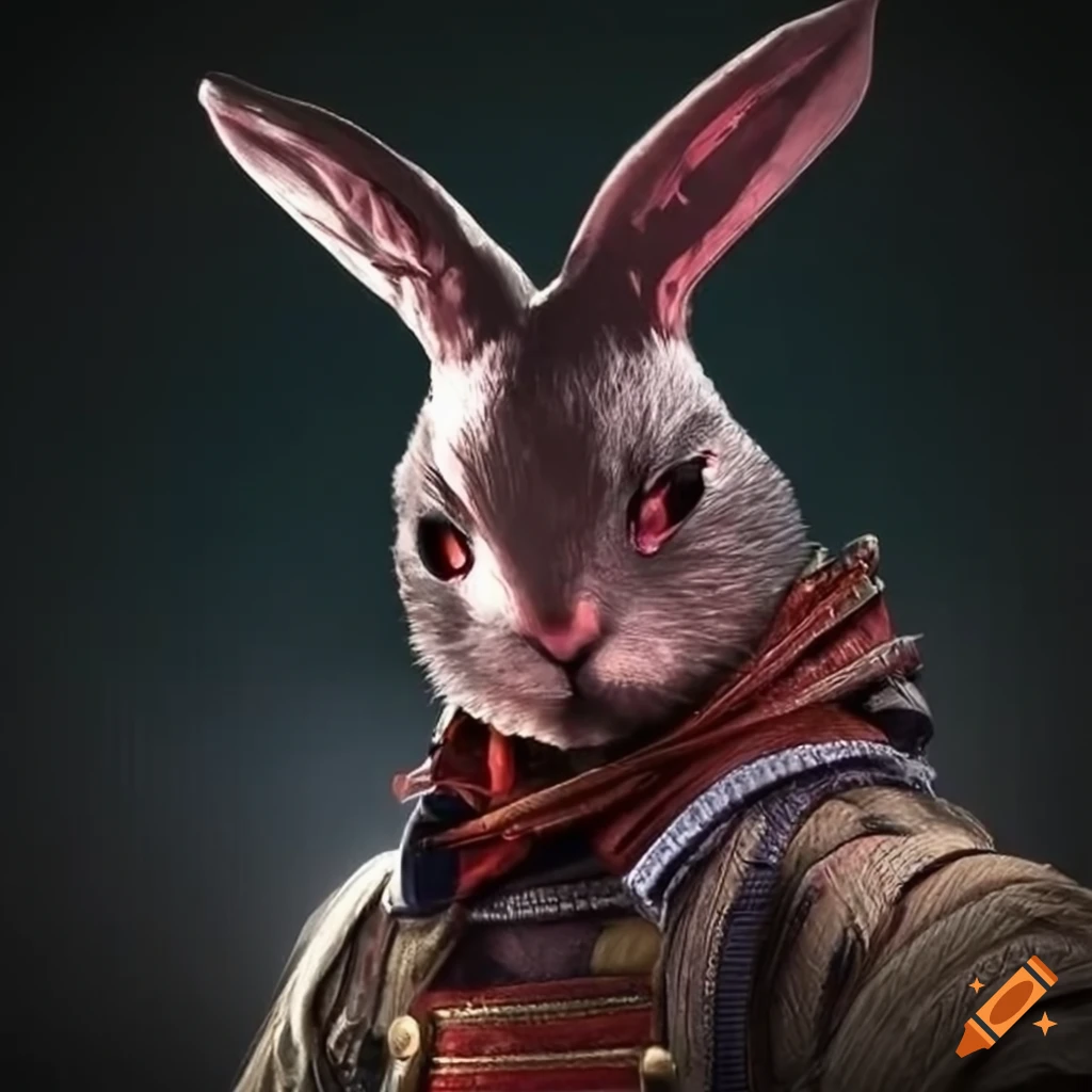 Image of a rabbit samurai wielding a katana on Craiyon