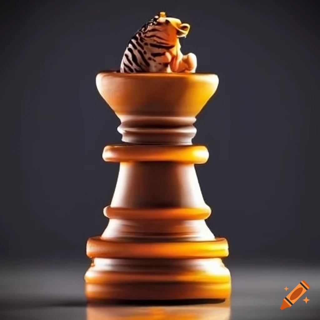 Chickens playing chess at a famous residence on Craiyon