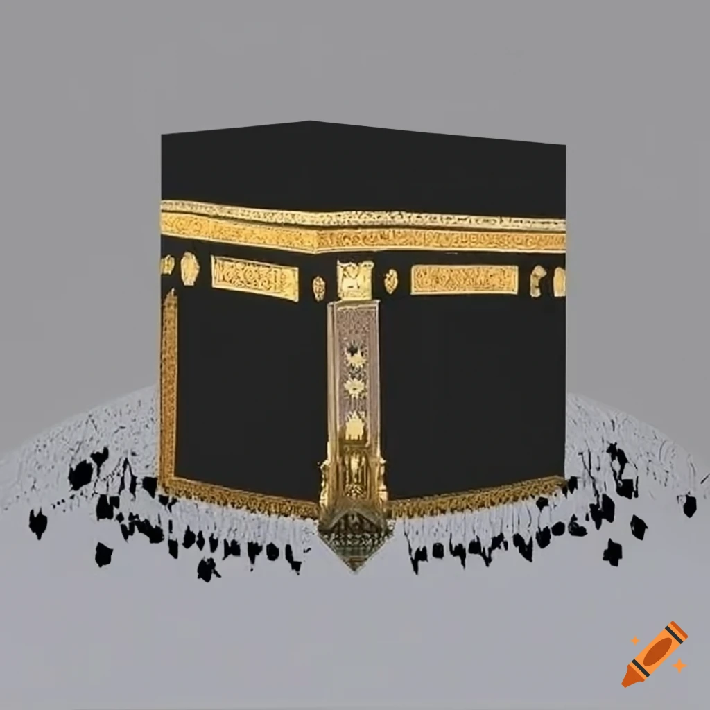 Kaaba in a horizontal rectangular shape