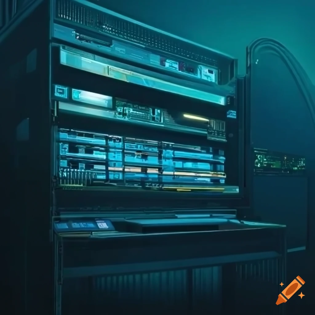 Labeled server equipment on Craiyon